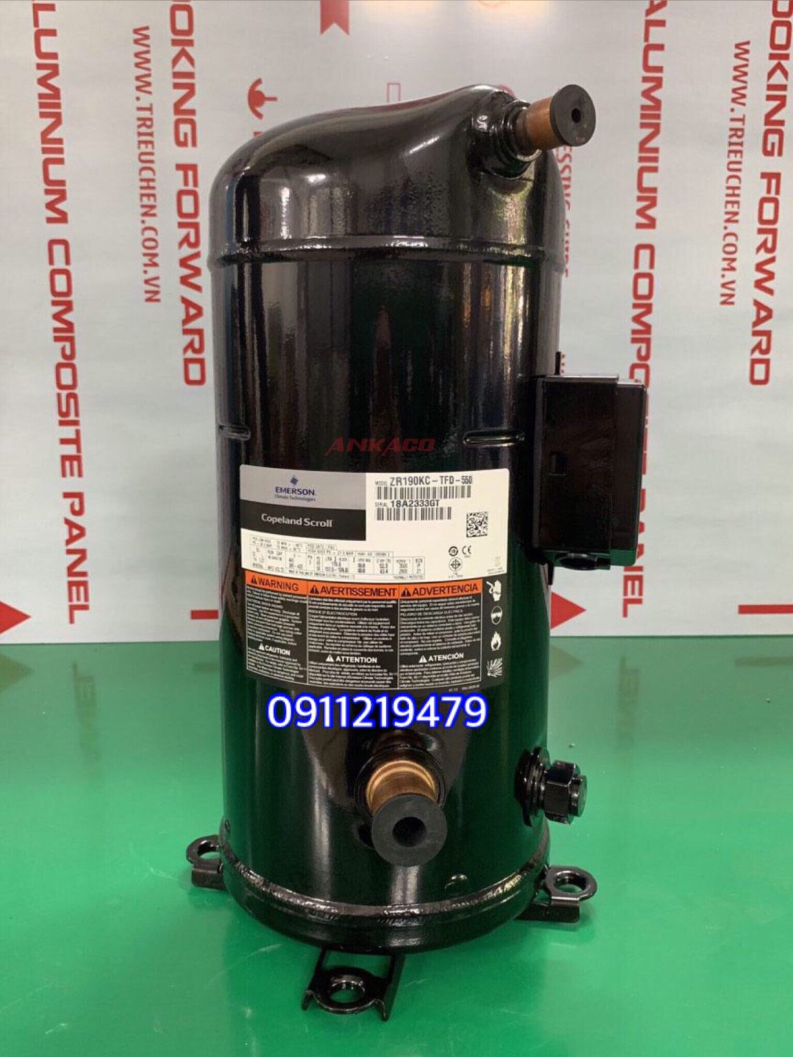 Cung cấp, lắp đặt lốc điều hòa Copeland 15hp ZR190KC-TFD-550, Block máy nén lạnh - Máy nén lạnh ...